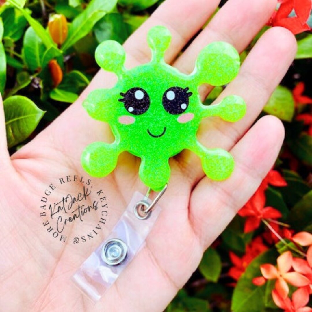 Germ Flat Badge Holder, Cute Germ Badge Reel, Germ Badge Reel, Cute ...
