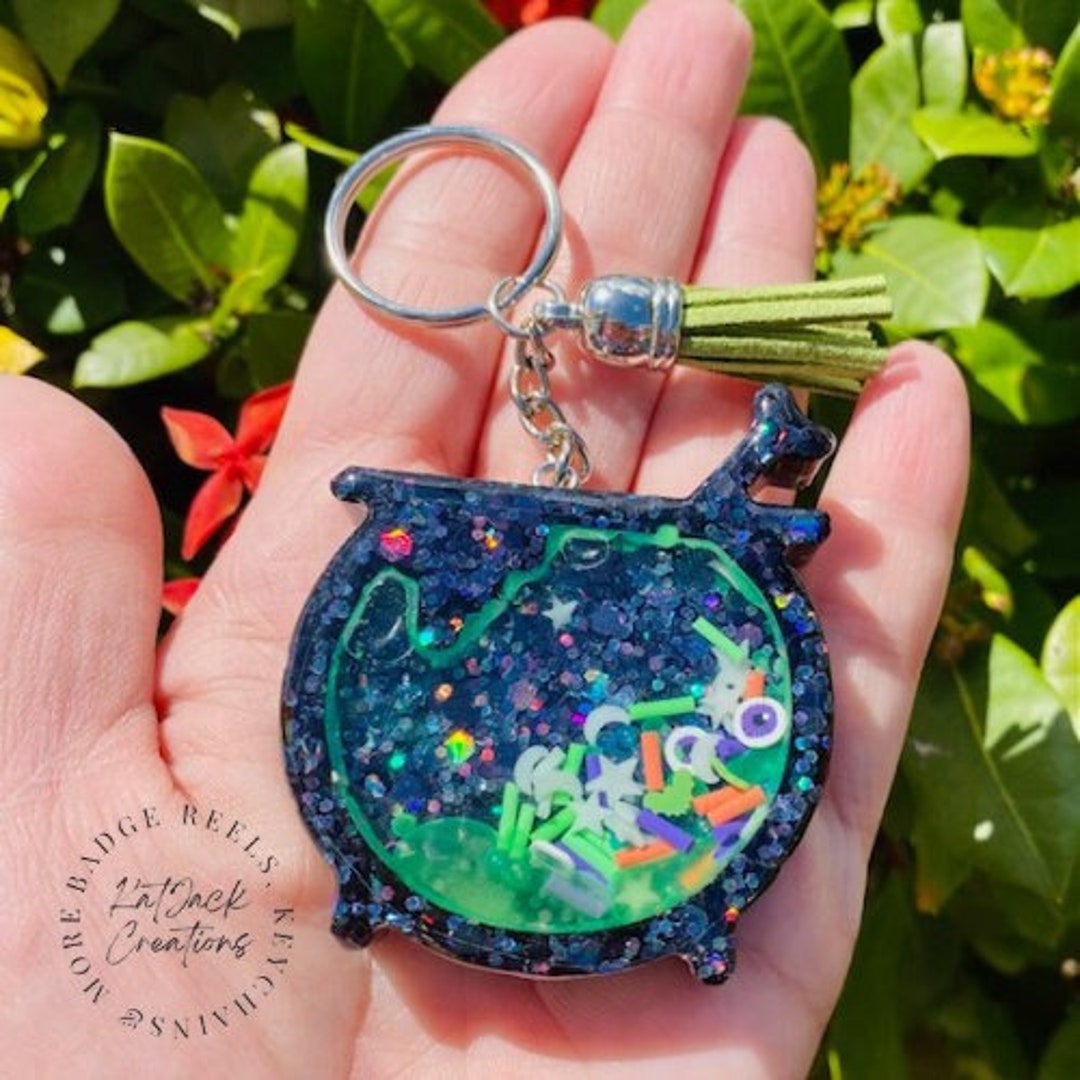 Cauldron Shaker Keychain Halloween Shaker Keychain Cauldron - Etsy