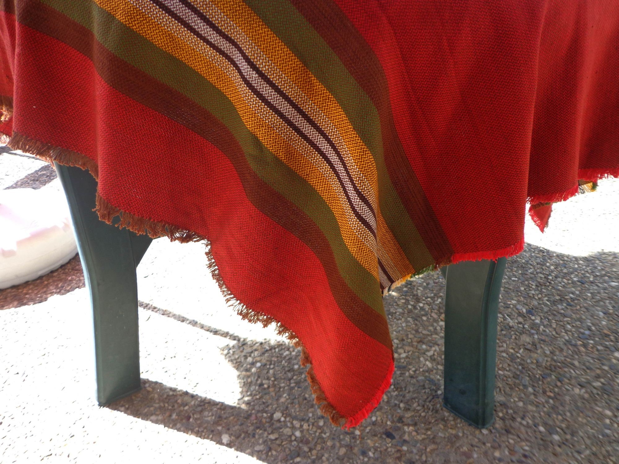 Vintage Table Cover With Two Faces and Label. Cotton Tablecloth. Folk ...