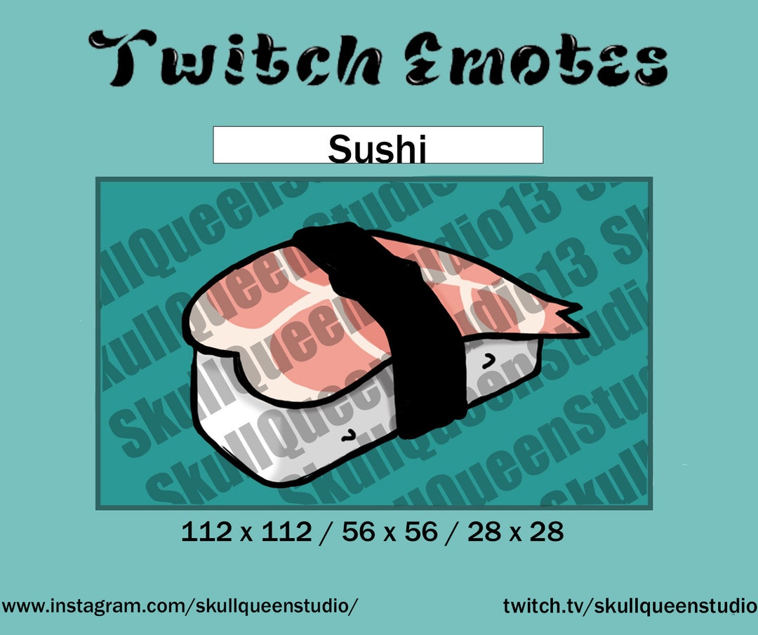 Sushi Twitch Emotes-shrimp Nigiri-twitch Streamers-cute Emotes- - Etsy