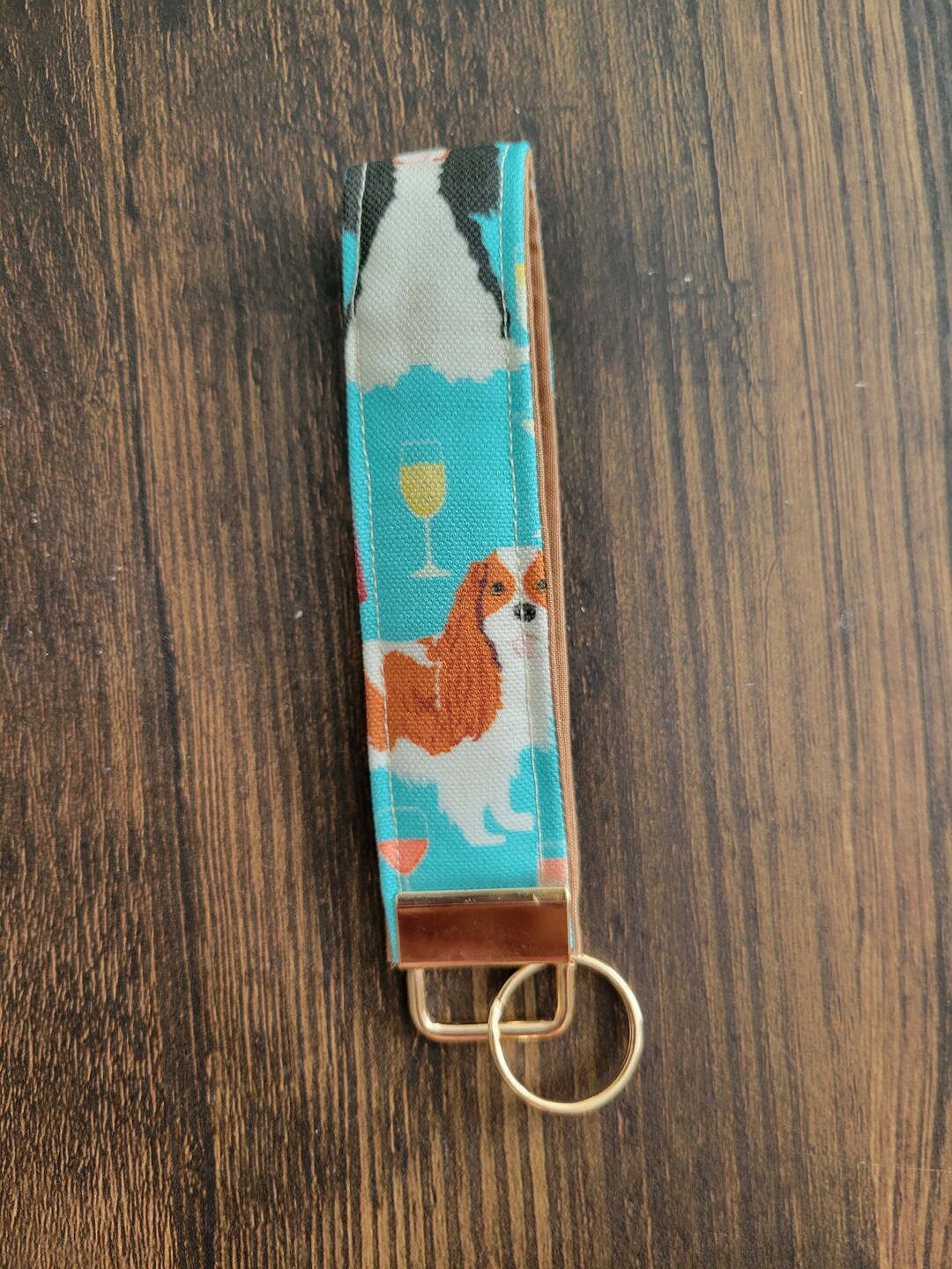 King Charles Cavalier Blue Wine Beer Liquor Key Fob Key Chain Lanyard ...