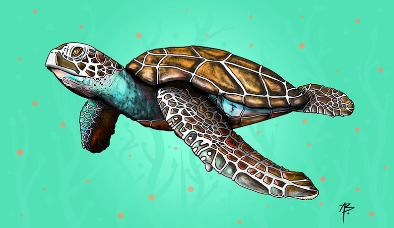 Aloha Honu- Sea Turtle Modern Hawaii Style Original Art- Print, Framed ...