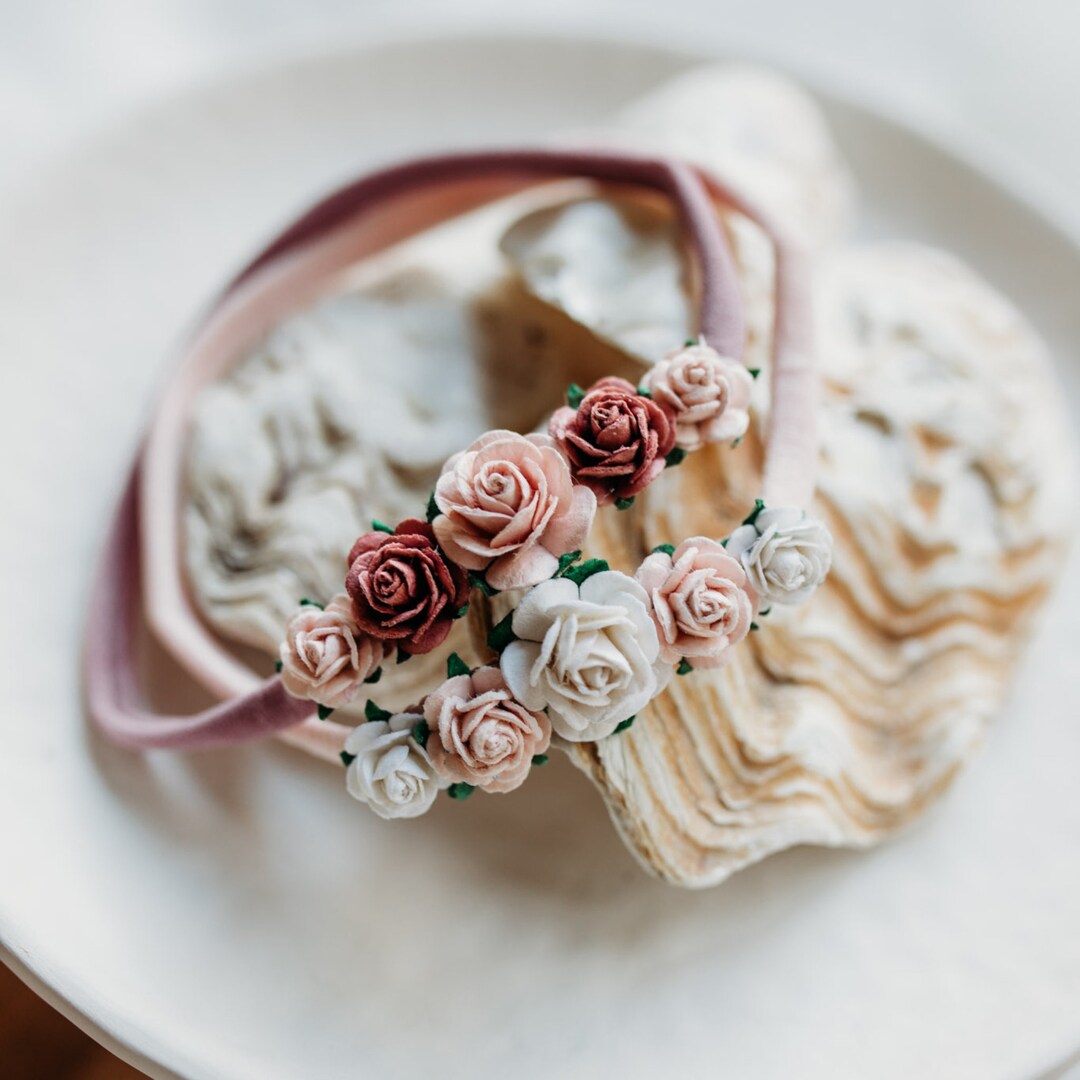 Spring Pinks Mulberry Flower Headband, Baby Flower Hairband. - Etsy