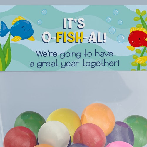 PRINTABLE Fish Themed Bag Topper It's Ofishal Back to - Etsy