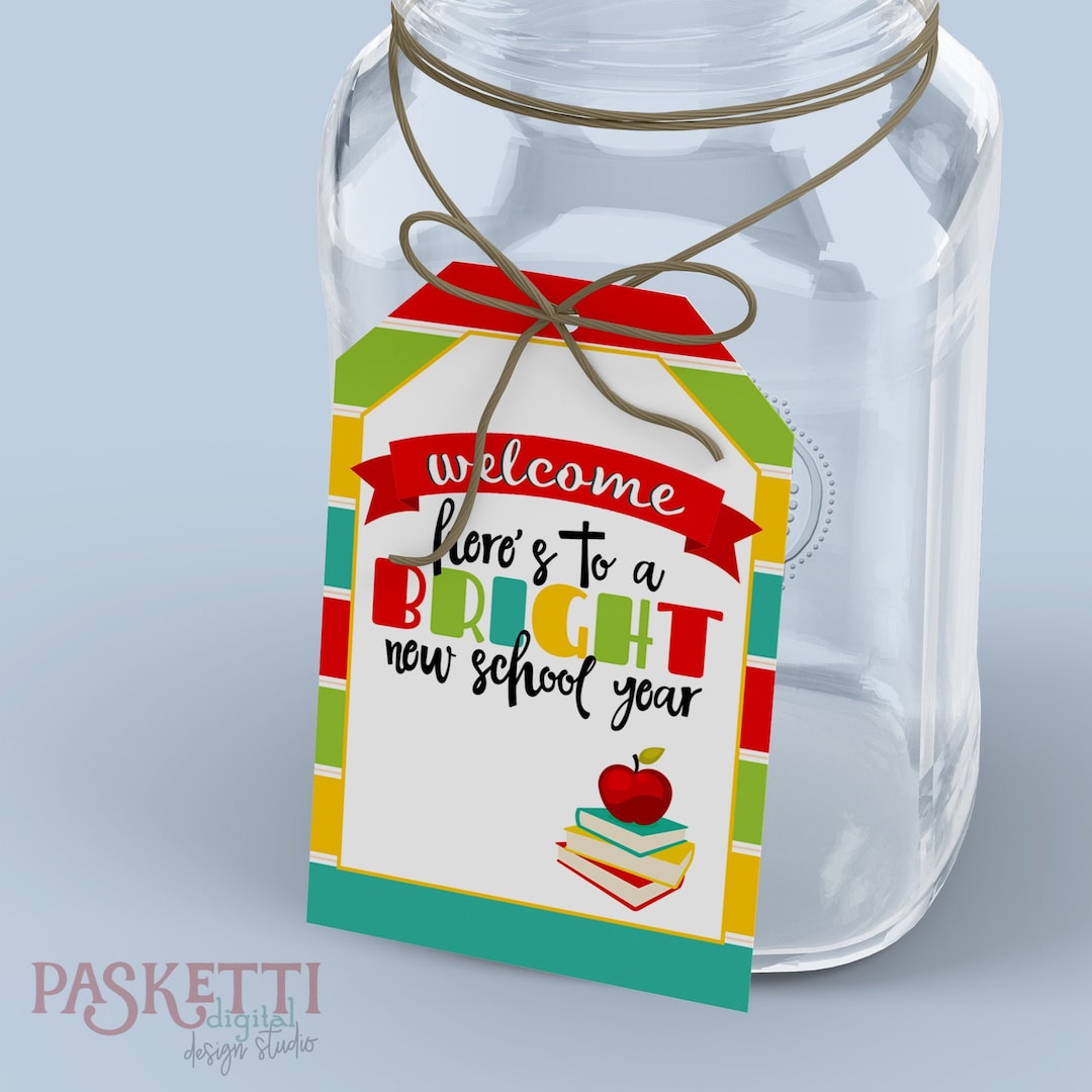 Printable Back to School Gift Tags, INSTANT DOWNLOAD : Bright New ...