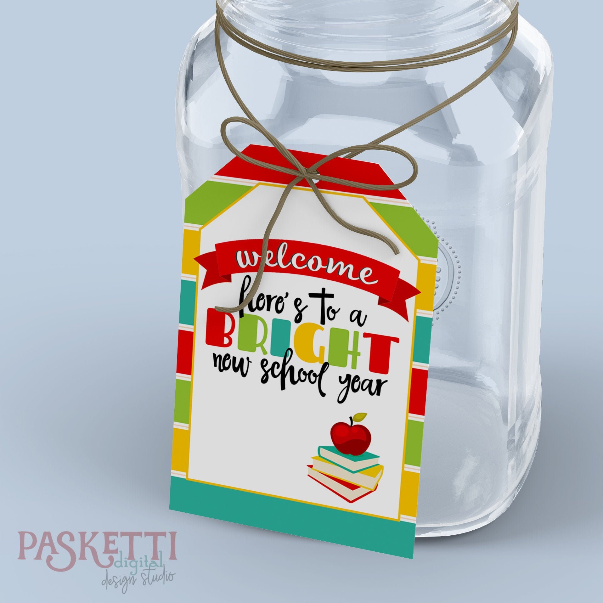 Printable Back to School Gift Tags, INSTANT DOWNLOAD : Bright New ...