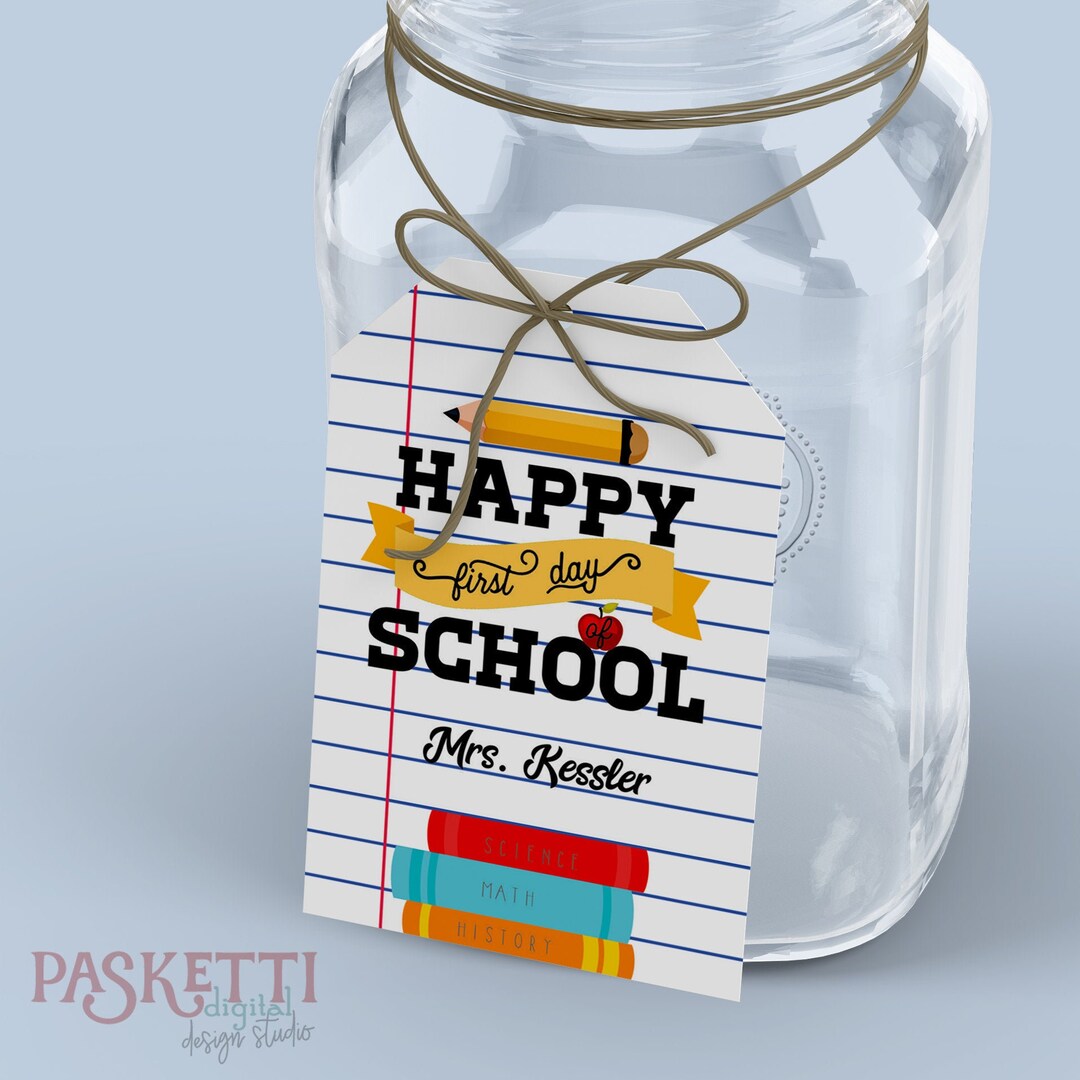 PERSONALIZED Printable FIRST DAY of School Gift Tags : Back to School ...
