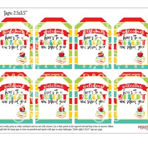 Printable Back to School Gift Tags, INSTANT DOWNLOAD : Bright New ...