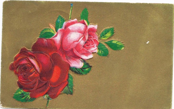 Old Vintage Postcard Roses 1909 1c Stamp - Etsy