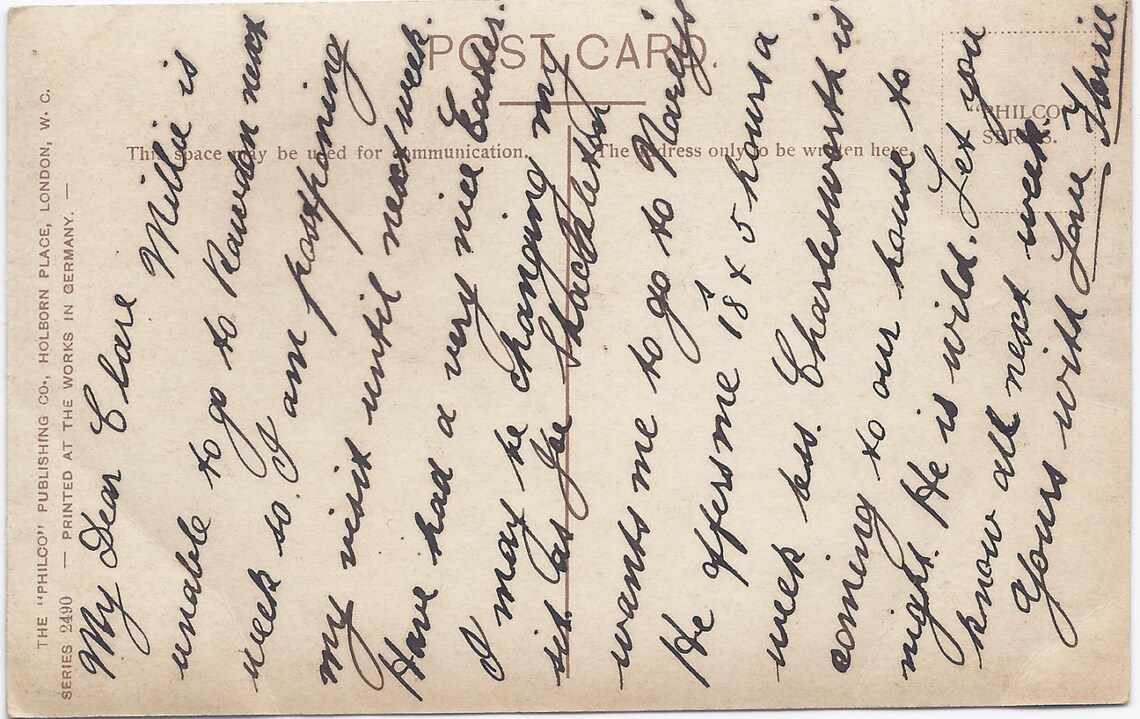 Old Vintage Postcard, Blue Flowers, Poem, Poetry - Etsy