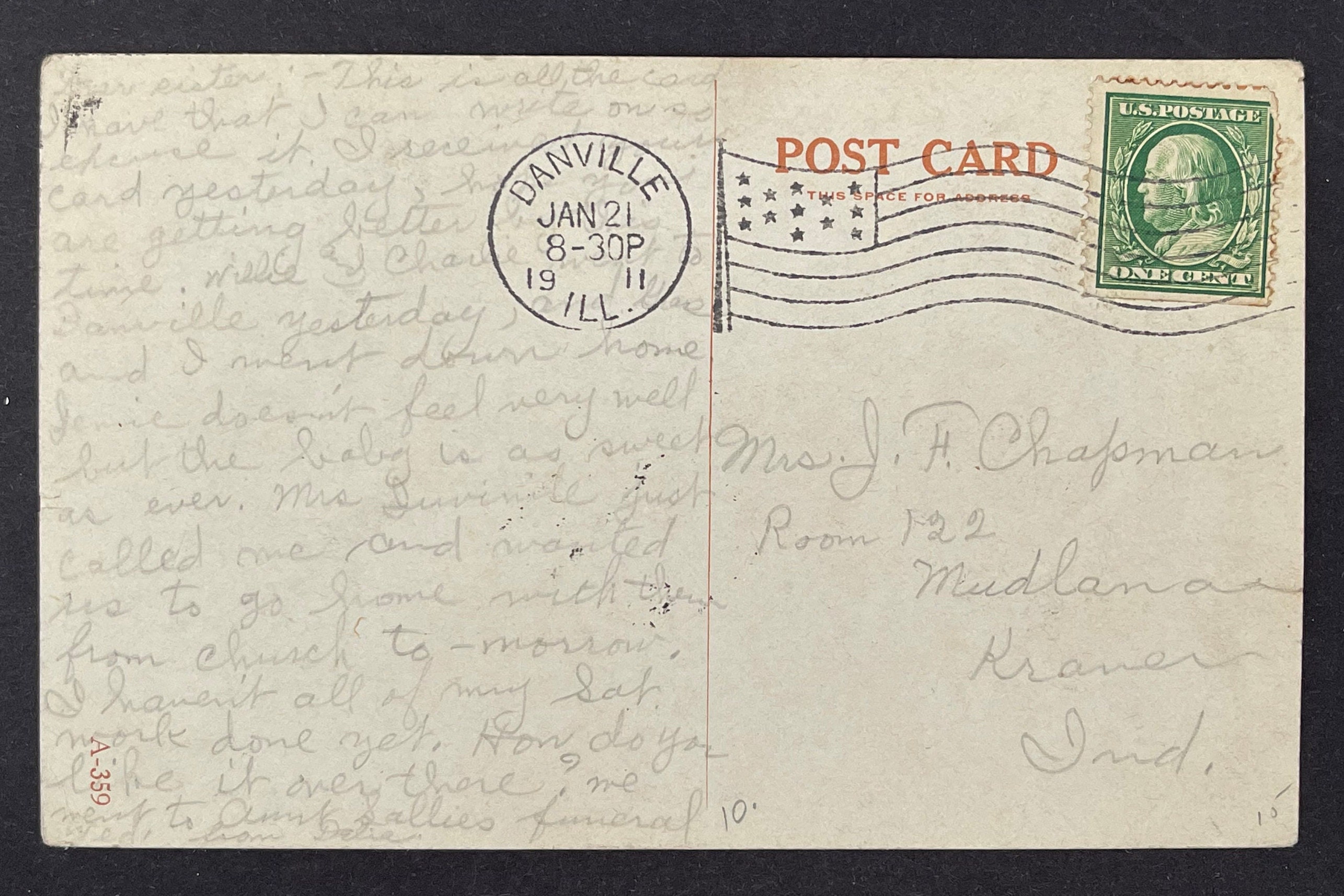 Old Vintage Christmas Greeting Postcard, 1911, One Cent Stamp, Sepia - Etsy