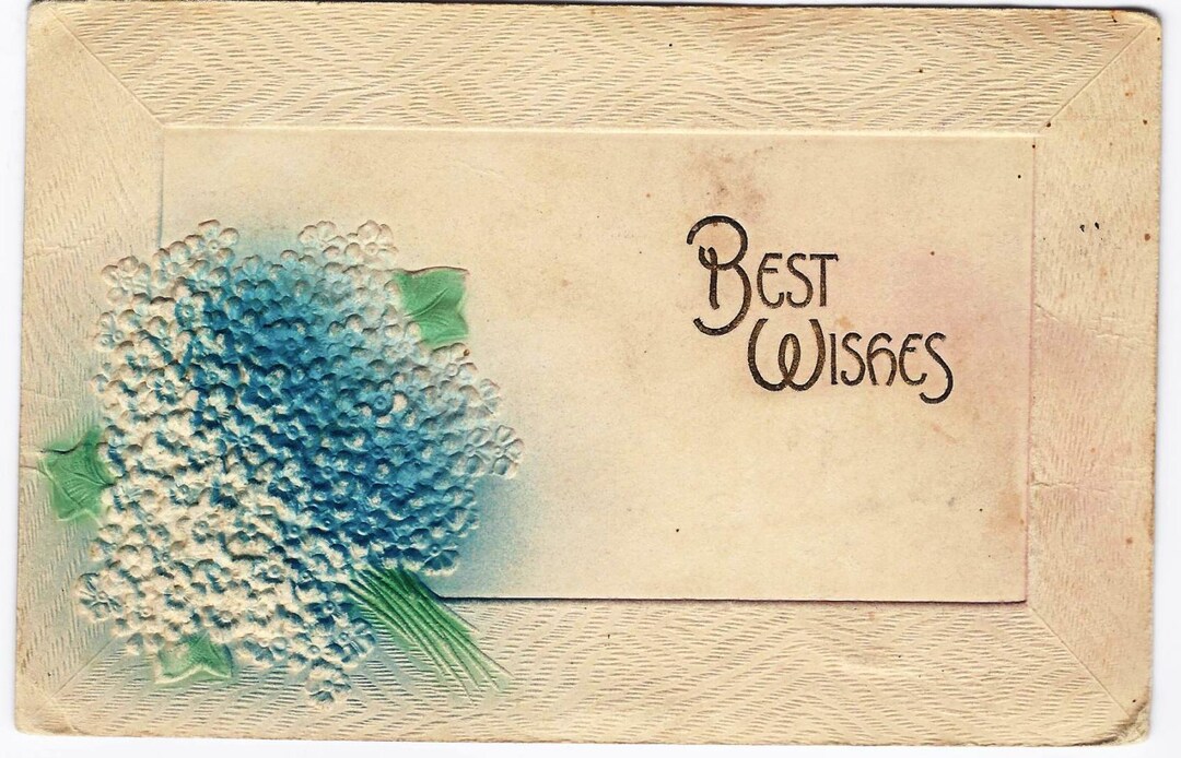 1907 Old Vintage Postcard, Blue Flower, Linton, Indiana, 1c Stamp - Etsy