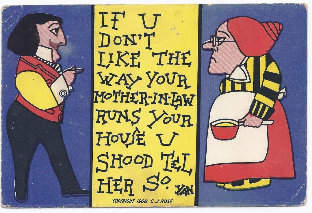 1908 Humorous Vintage Postcard - Etsy