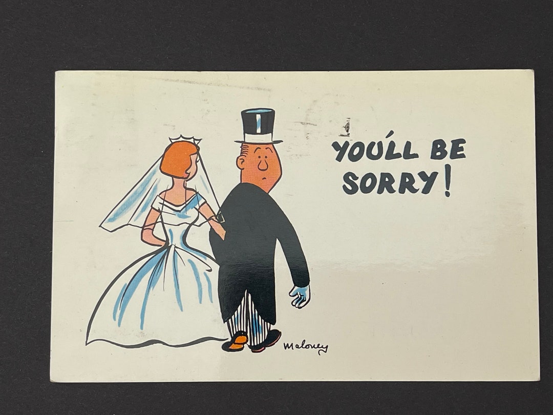 Old Humorous Vintage Postcard - Wedding, Newlyweds - Etsy