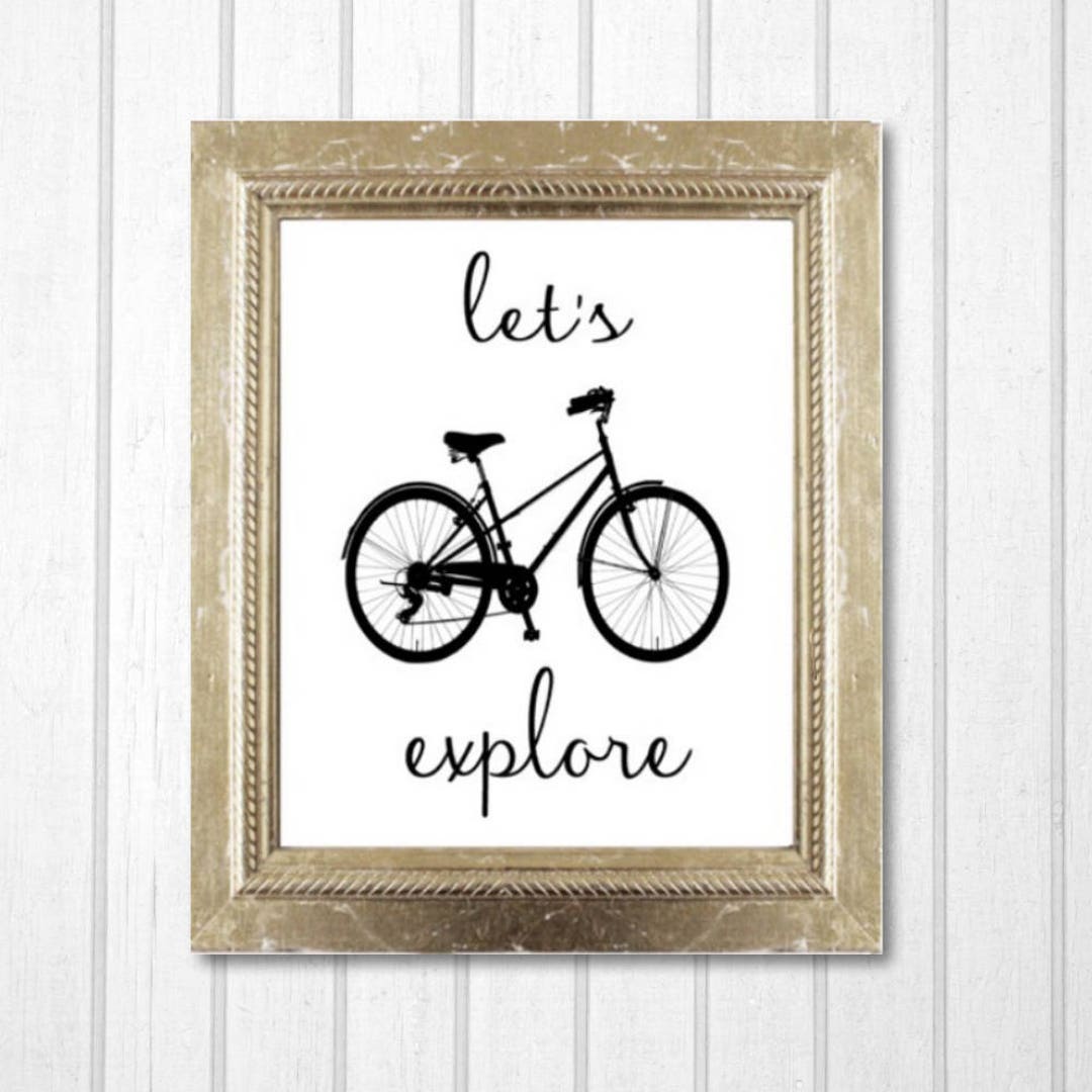 Let's Explore Bike Wall Art Printable Inspirational - Etsy