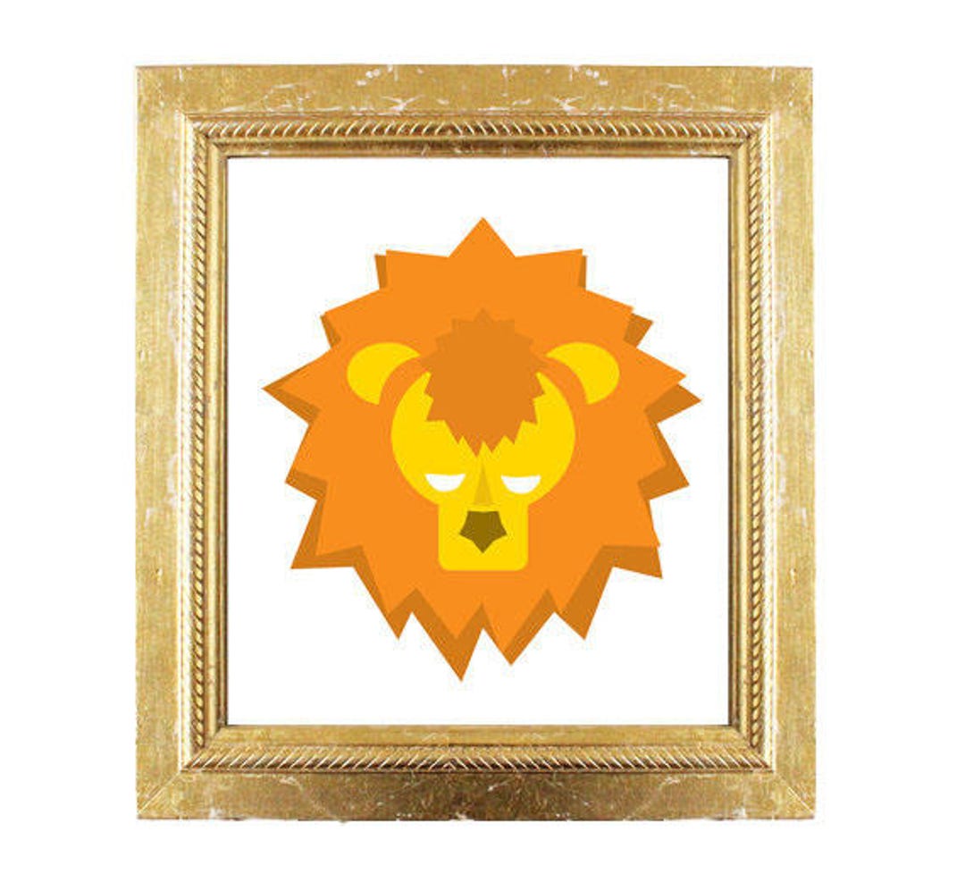 Geometric Lion Print Instant Wall Art & Nursery Decor - Etsy