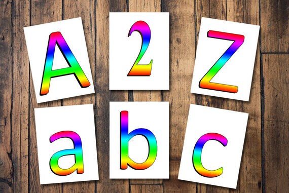 INSTANT DOWNLOAD Printable Rainbow Alphabet Large 8 | Etsy