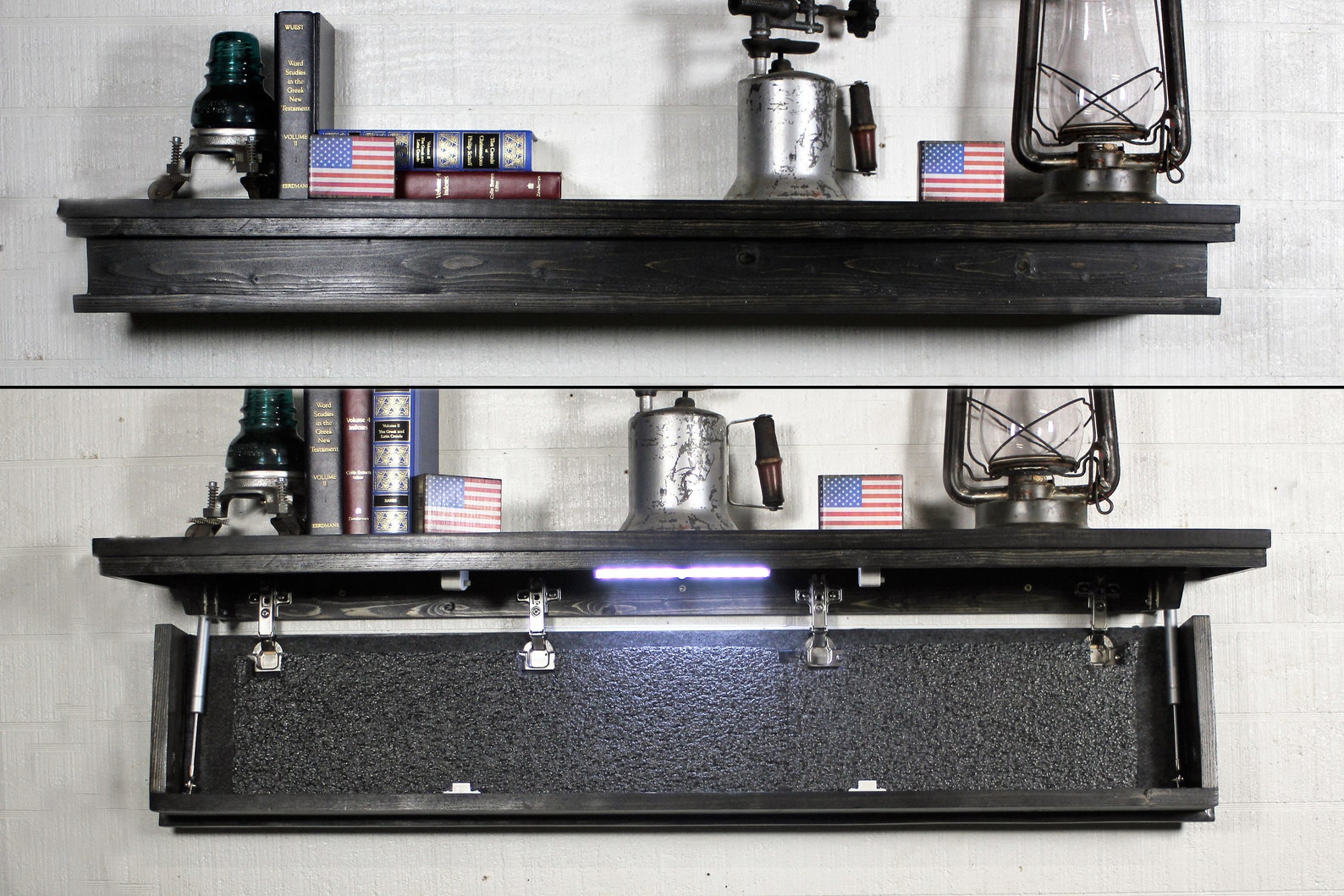 Secret Storage Shelf Hidden Gun Storage With Personalized | Etsy