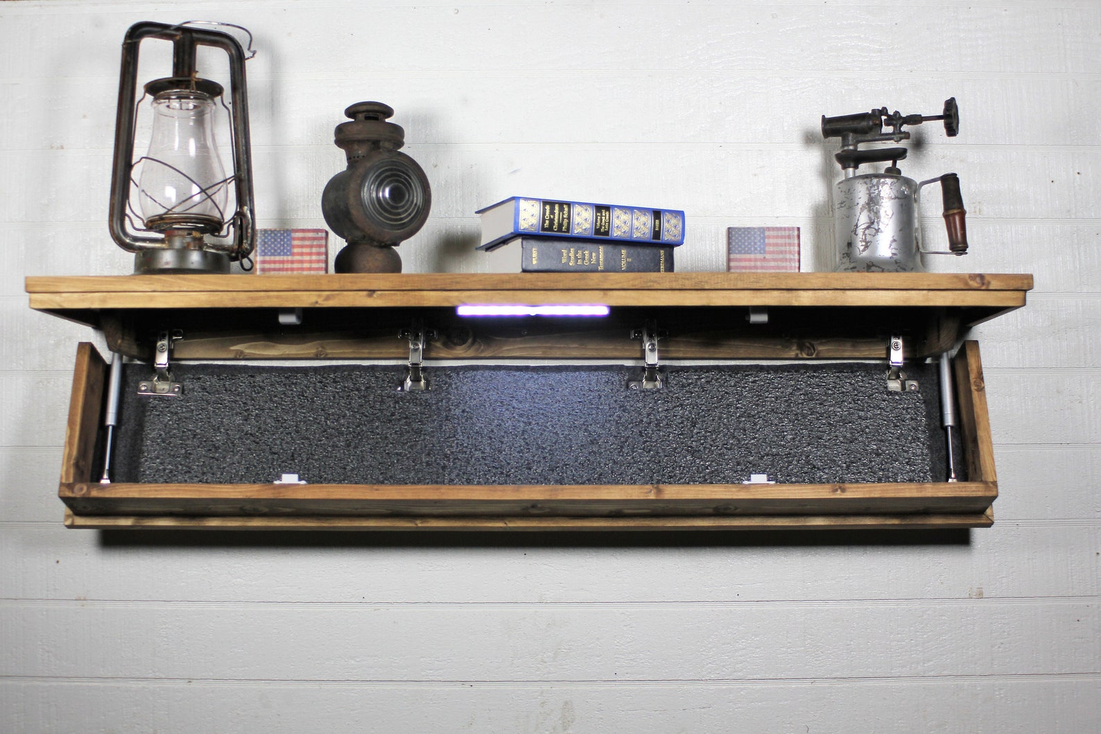 Rustic Floating Shelf With Hidden Compartment and Personalized - Etsy