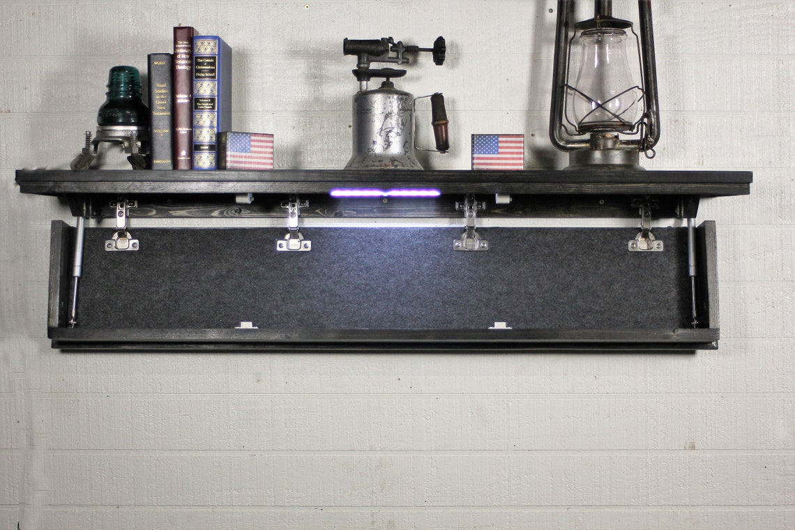 Secret Storage Shelf Hidden Gun Storage With Personalized | Etsy