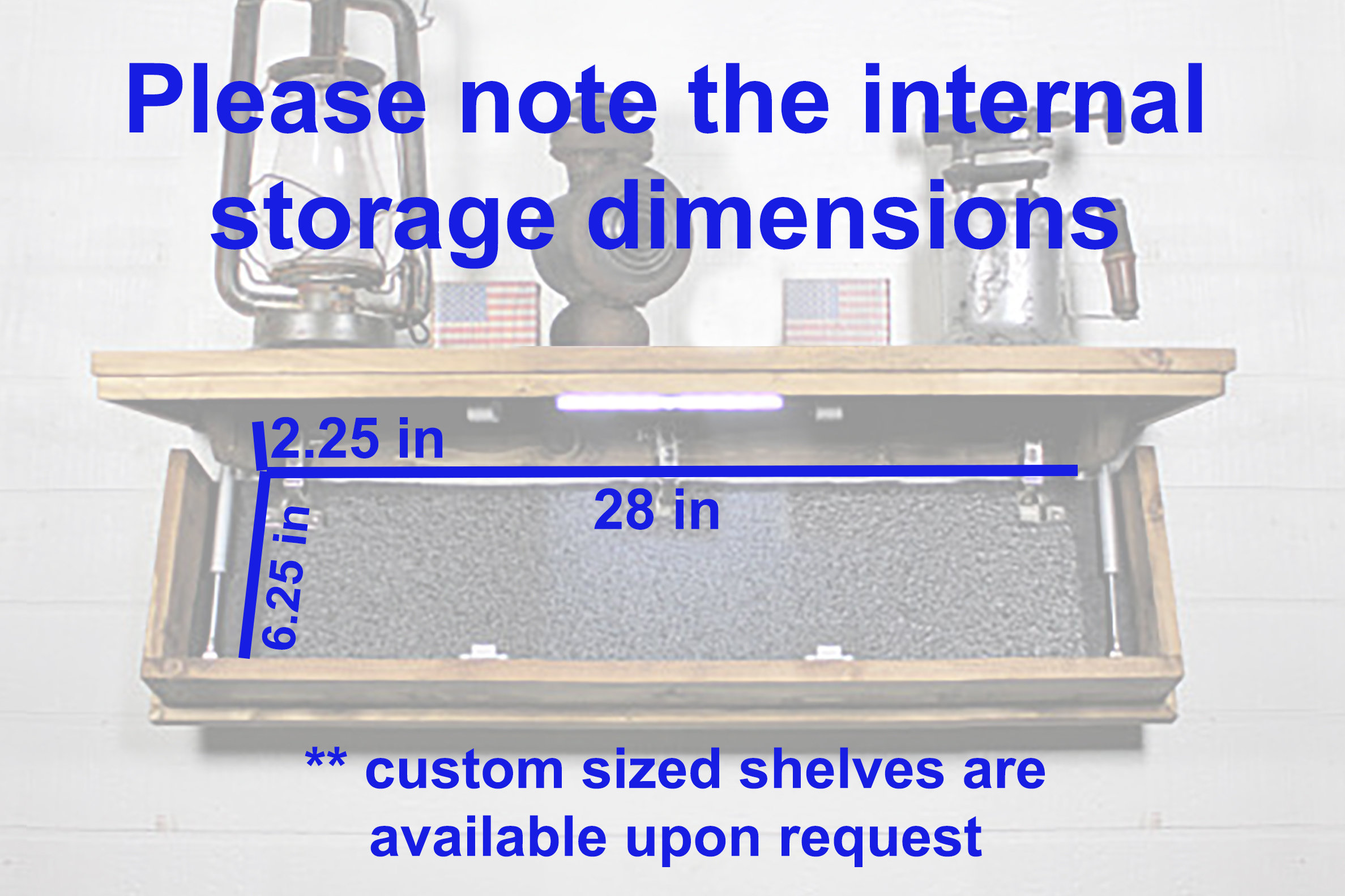 35 Inch Concealment Shelf With Personalized Key, Floating Shelf With ...