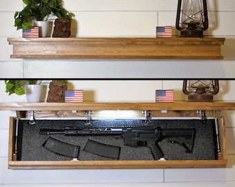 Floating Shelf With Hidden Compartment for Rifle - Etsy
