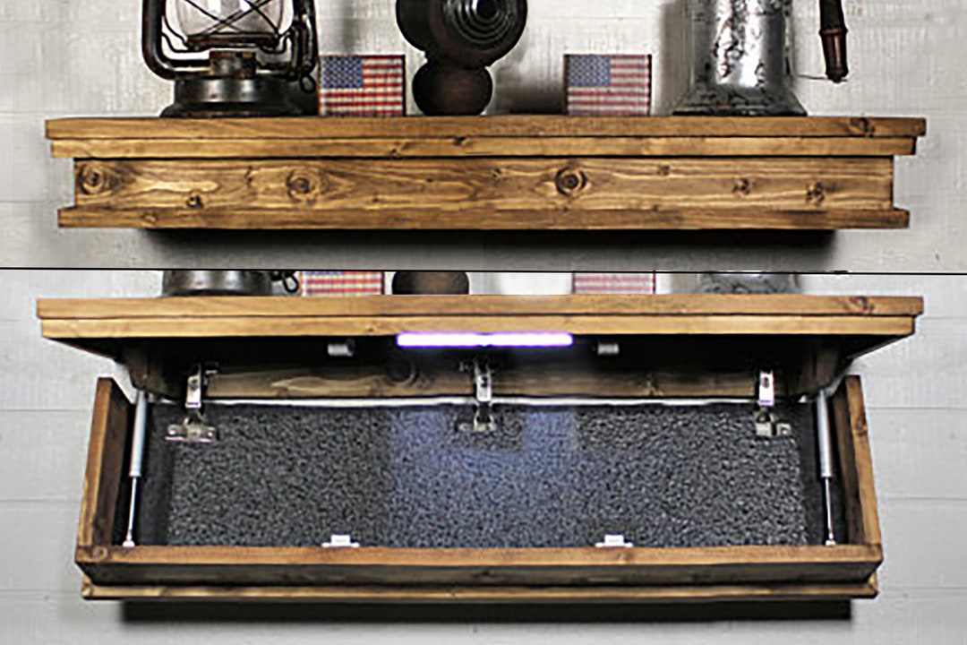 35 Inch Concealment Shelf With Personalized Key, Floating Shelf With ...