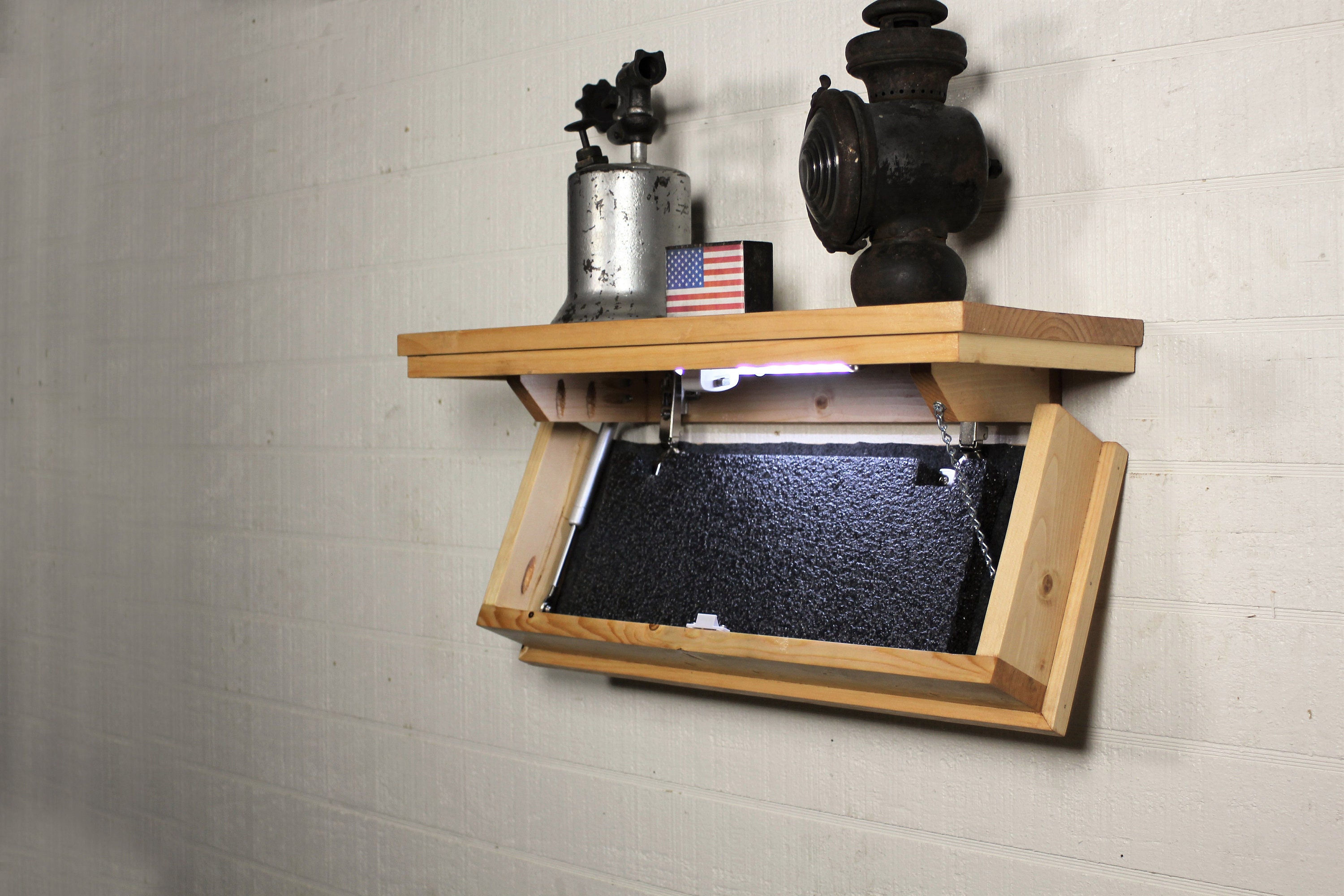 Secret Storage Shelf With Personalized Key 23 Inch Floating - Etsy