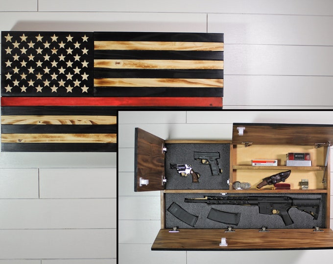 Floating Shelf With Hidden Gun Storage and Personalized Key 23 - Etsy