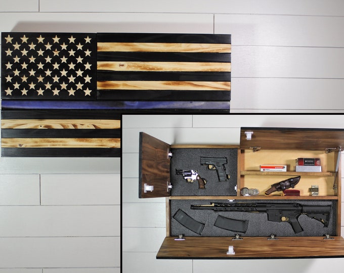 Hidden Gun Storage. Large American Flag. - Etsy