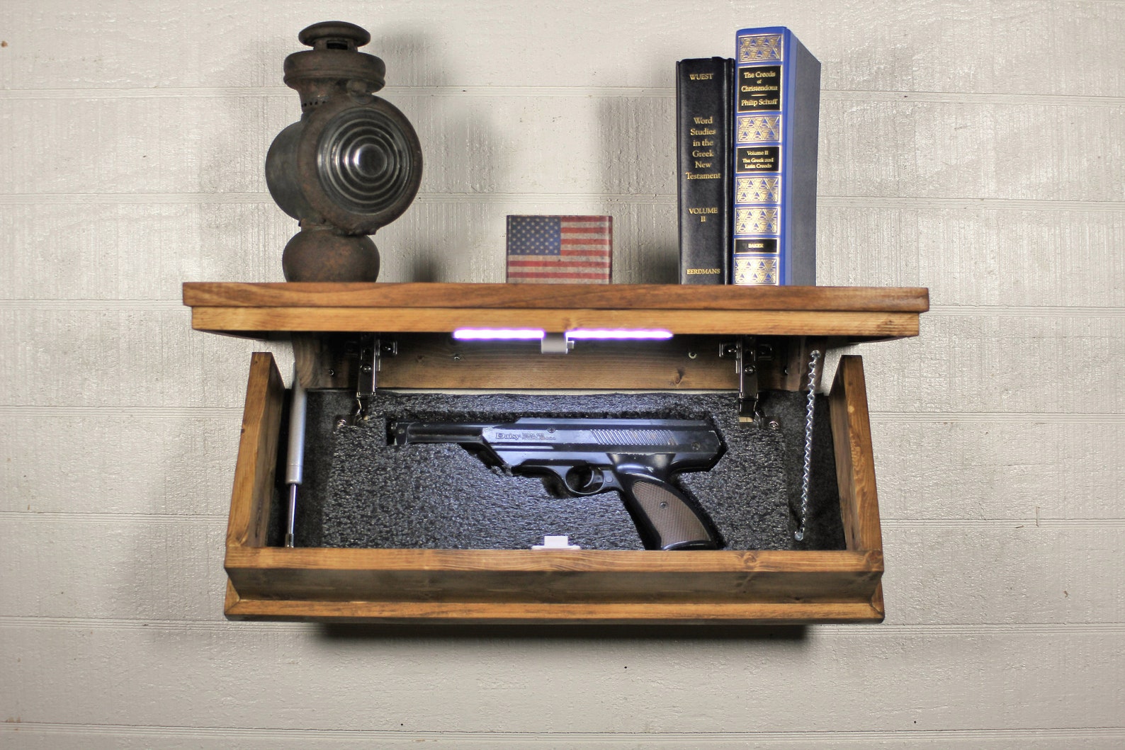 23 Inch Concealment Shelf With Personalized Key Gun Case With - Etsy