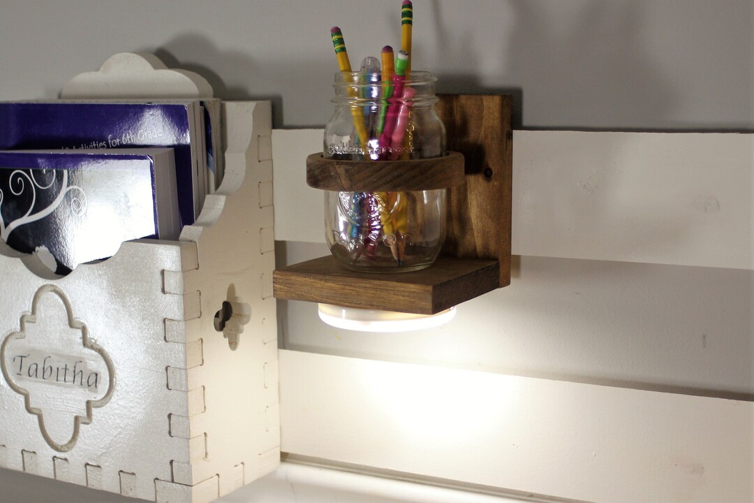 Wall Mount Office Light With Pencil Storage Reading Lamp With - Etsy