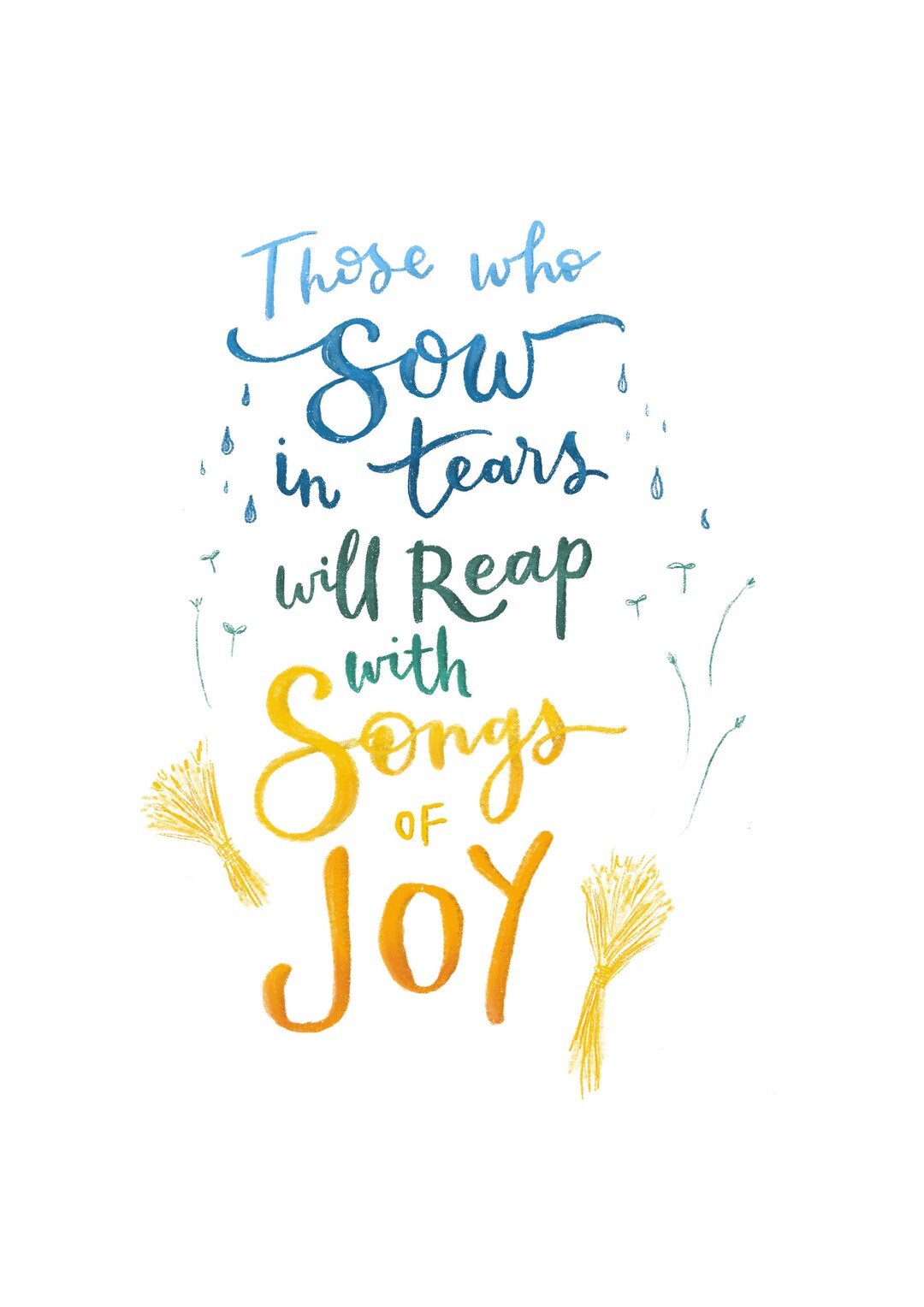 Songs of Joy Handlettered Digital Art - Etsy