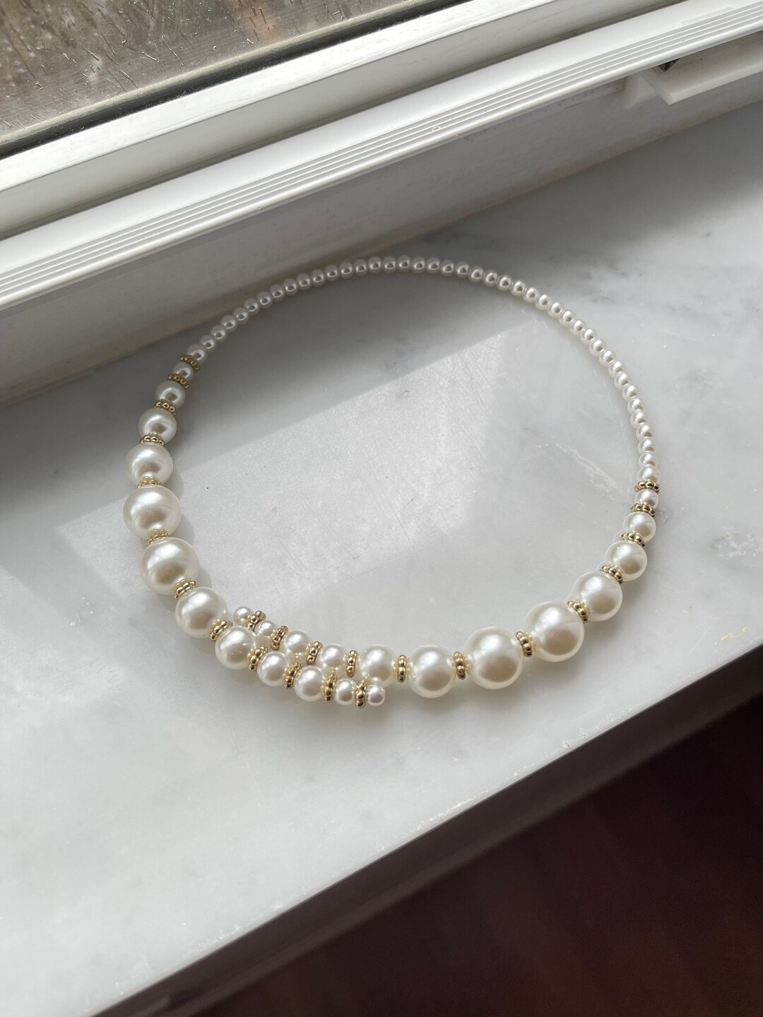 Flexible Necklace Necklace Attached to the Neck Plastic Pearl Necklaces ...