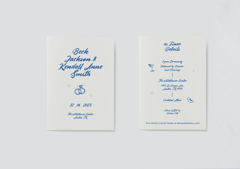 Wedding Invitation Canva Template TRISTAN Printable Instant - Etsy
