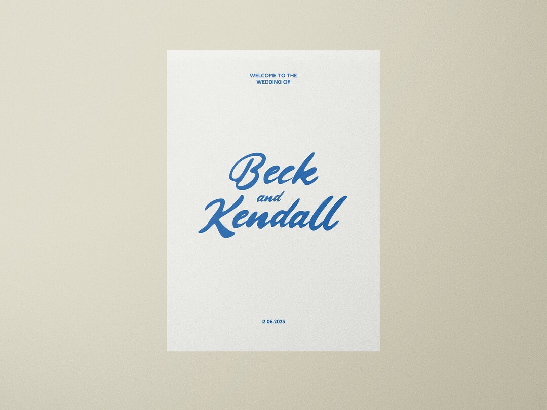 Wedding Welcome Sign Canva Template TRISTAN | Printable Instant ...