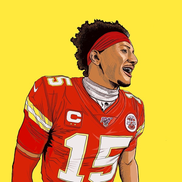 Patrick Mahomes Sketch - Etsy