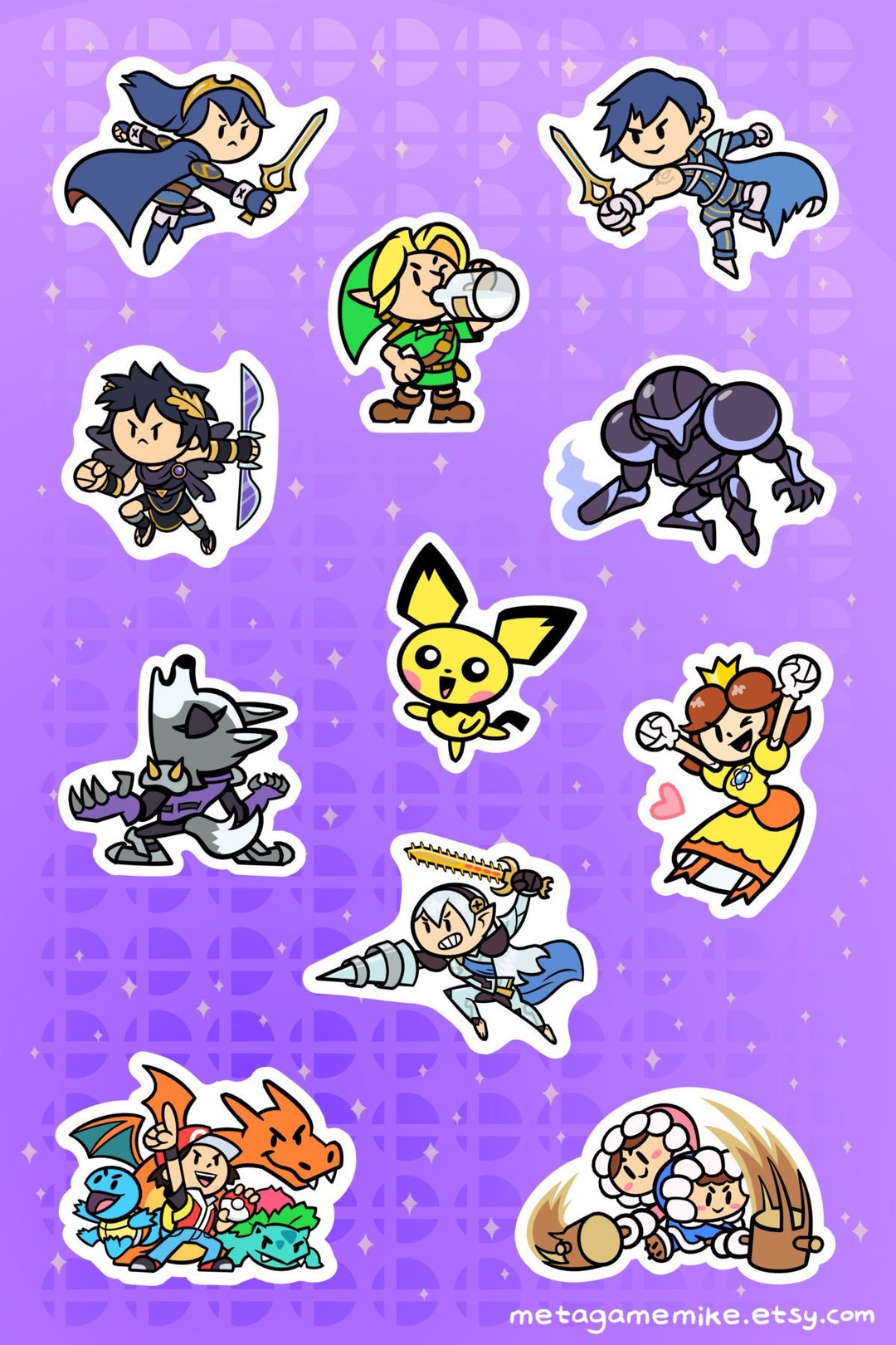 Super Smash Bros 6x4 Sticker Sheet 6 - Etsy