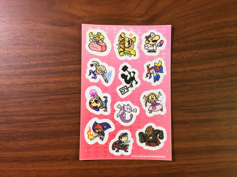 Super Smash Bros 6x4 Sticker Sheet 2 - Etsy