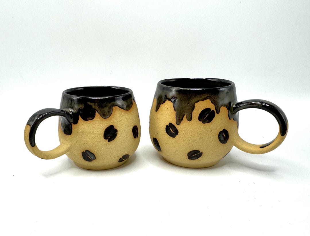 Small Espresso Mug With Handle Cute Little Cup With Coffee Bean Design ...