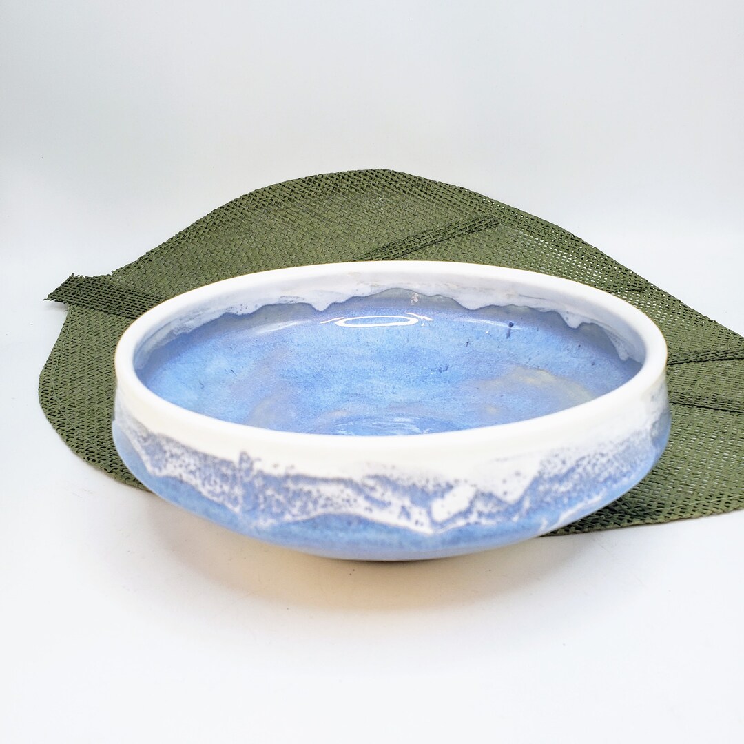Handmade Ceramic Bowl - Blue and White Ocean Wave Clay Bowl - Etsy