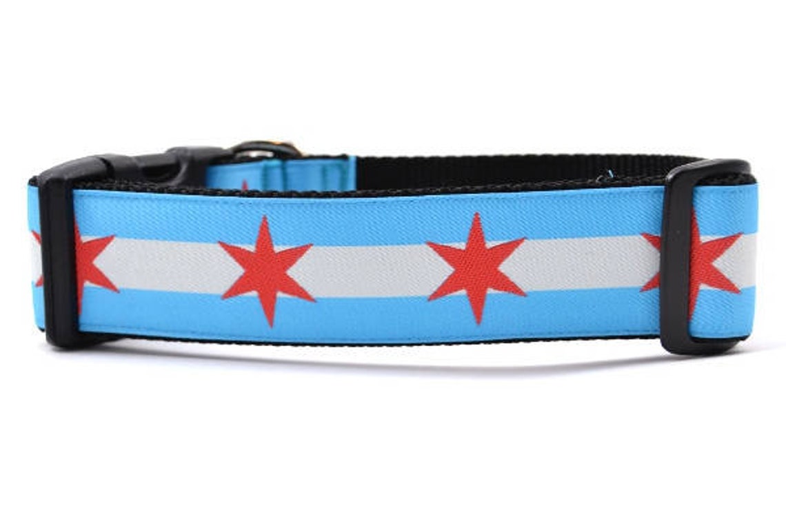 Chicago Flag Dog Collar - Wide Large - Etsy
