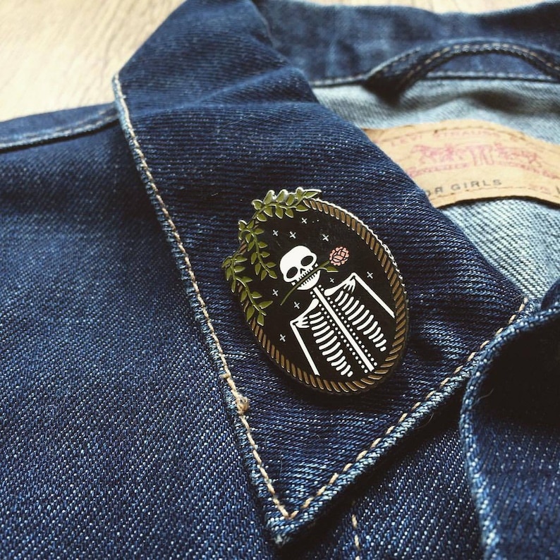 Skeleton "jackie" Pin // Artist Series Pin by Tinycup Needleworks ...