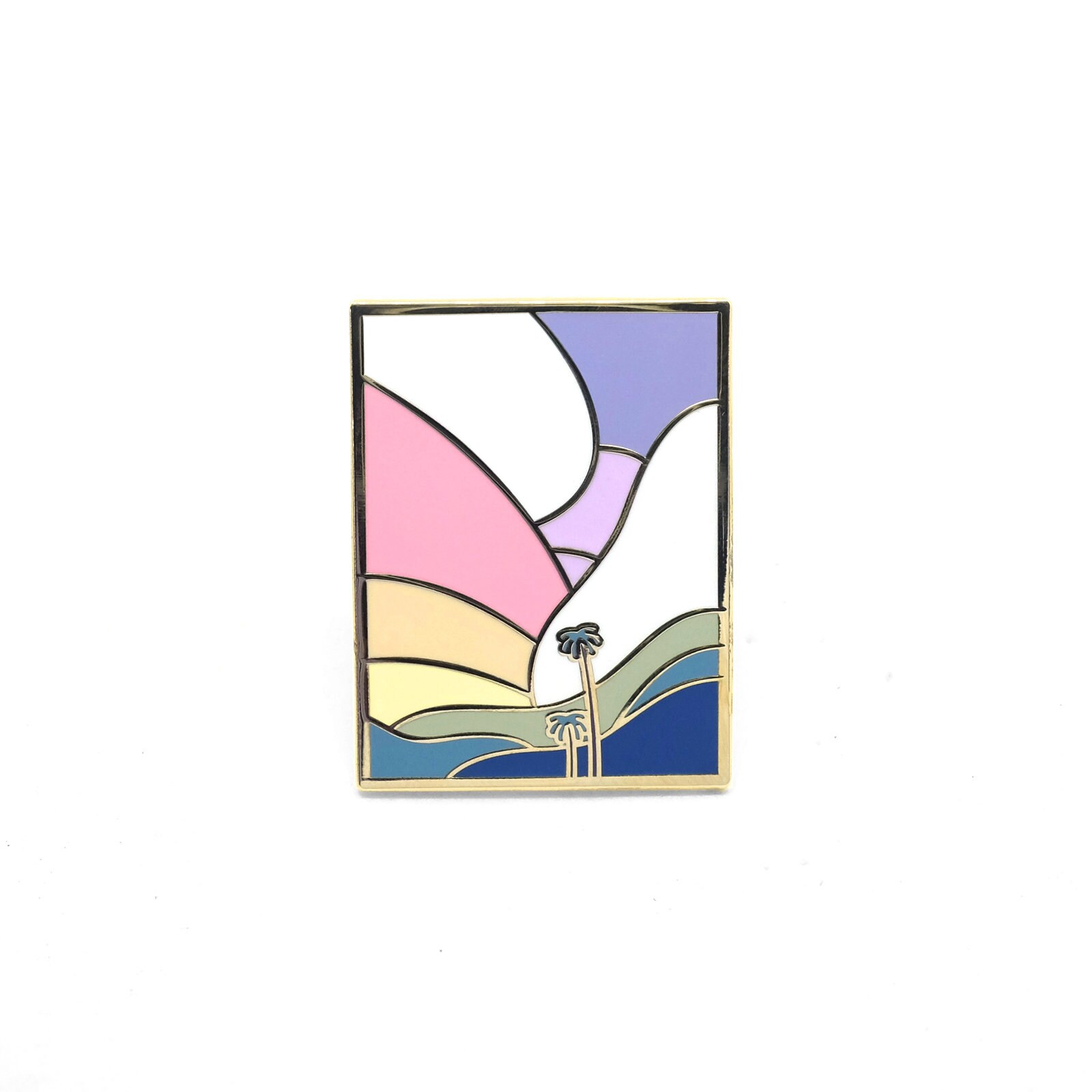 Palm Tree Sunset Enamel Lapel Pin / Los Angeles California Gift ...
