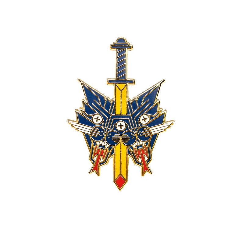 Cat Dagger Enamel Lapel Pin Badge // Artist Series Pin by - Etsy