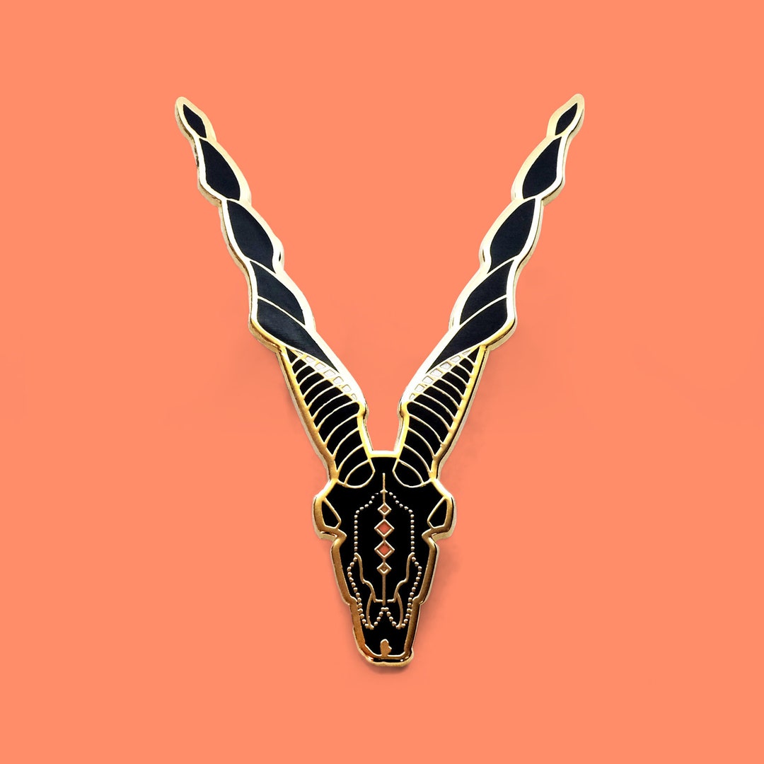 Markhor Enamel Lapel Pin / Artist Series Pin by Daphna Sebbane / Spooky ...