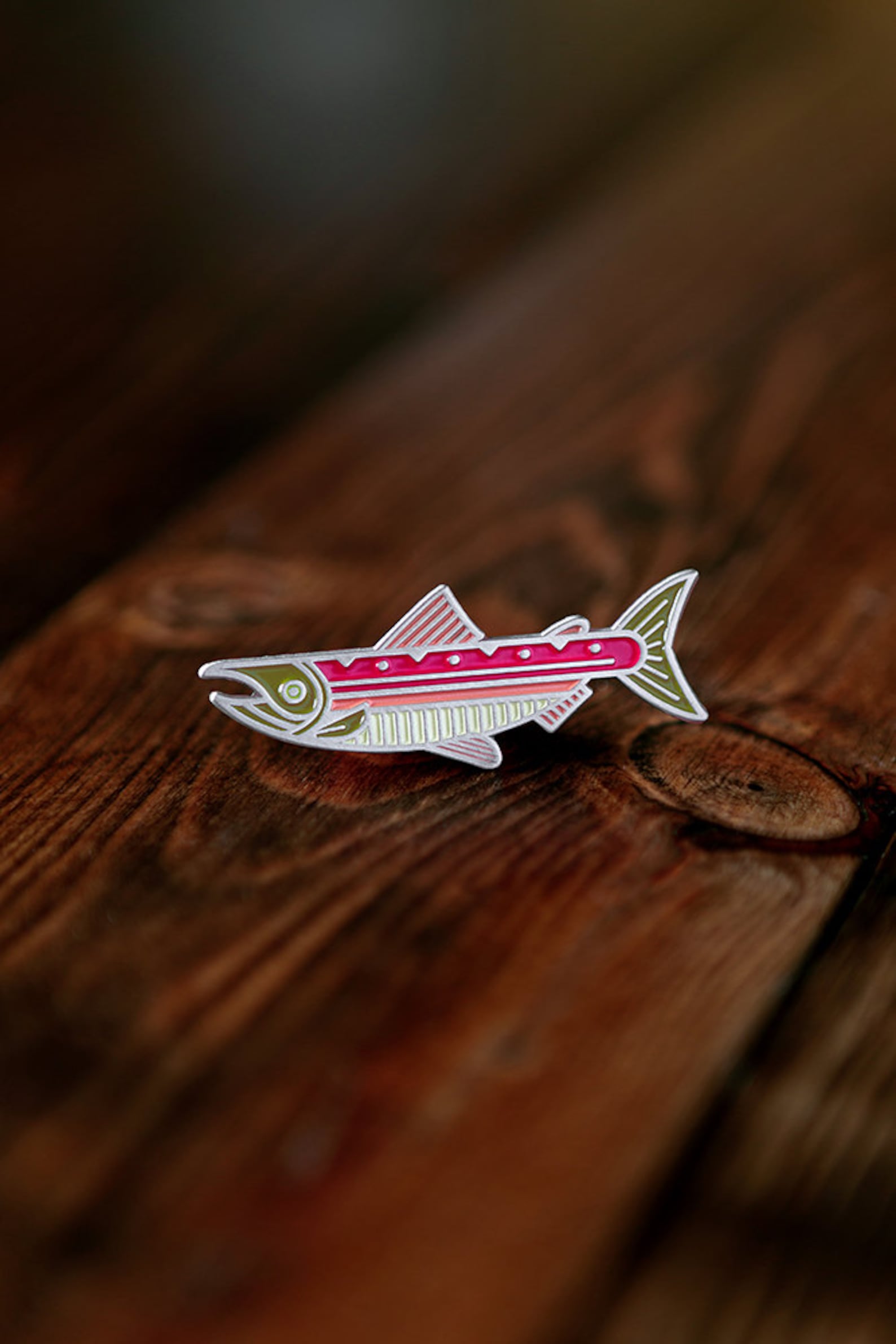 Sockeye Salmon Fish Enamel Lapel Pin Badge // Gift for Fly Fisherman ...