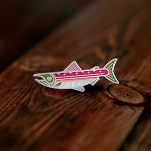 Sockeye Salmon Fish Enamel Lapel Pin Badge // Gift for Fly Fisherman ...