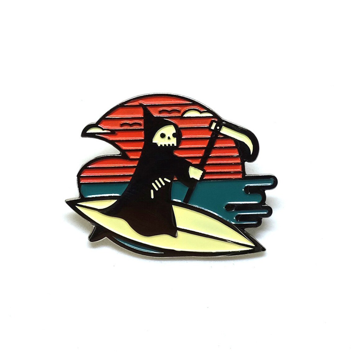 Life's a Beach Enamel Lapel Pin Badge // Summer Inspired Grim Reaper ...