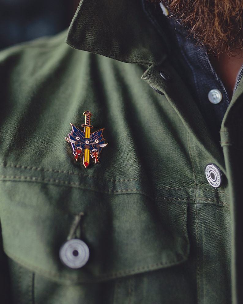 Cat Dagger Enamel Lapel Pin Badge // Artist Series Pin by - Etsy